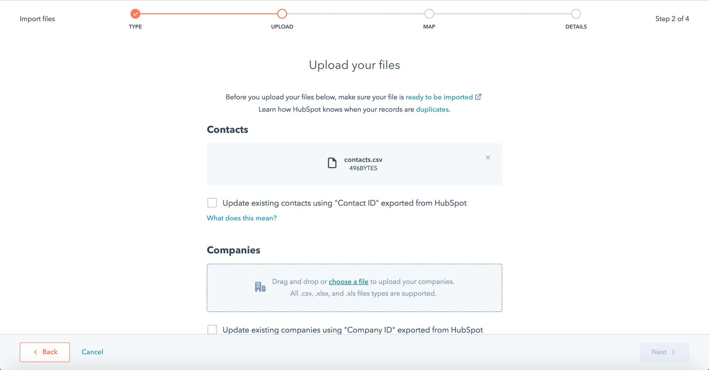How to import Contacts and Companies with multiple branches to HubSpot